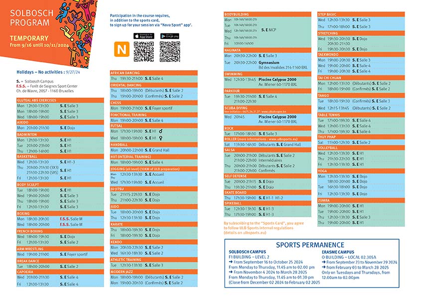 Ecole de Sports de l'ULB asbl - ULB Sports - Page d'Accueil ULB Sports